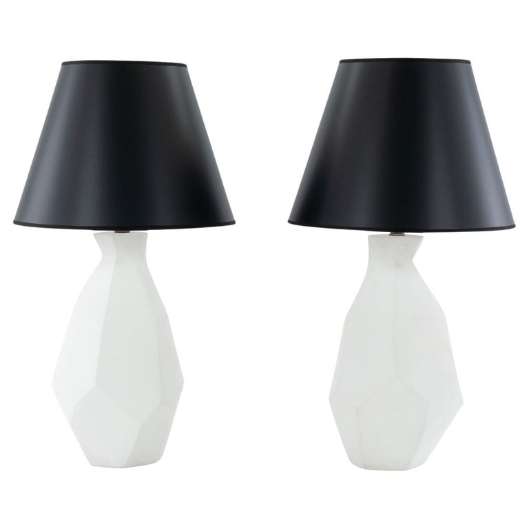 White Plaster "Cubist" Lamp For Sale at 1stDibs