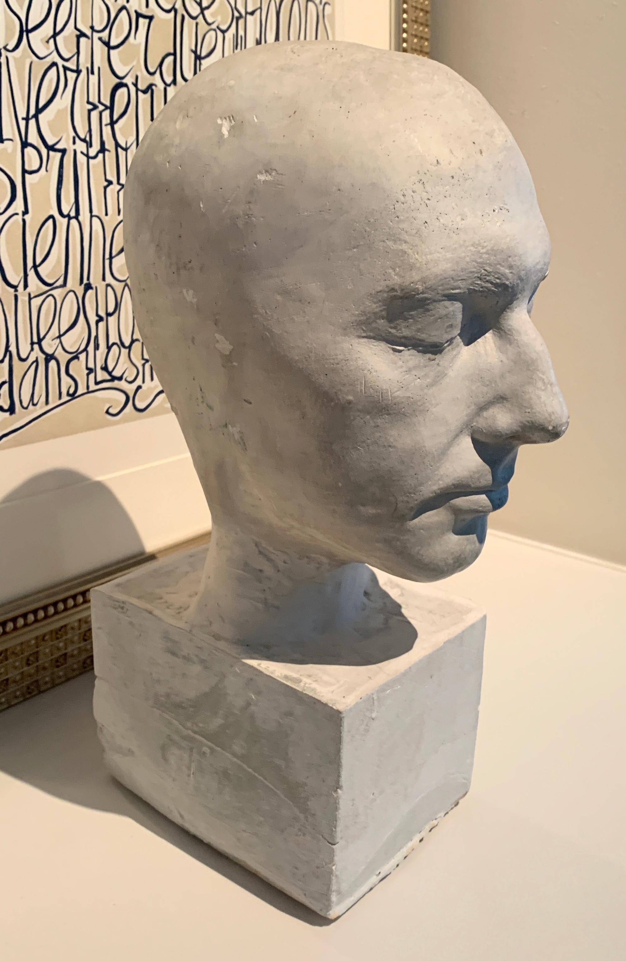 White Plaster Death Mask Male Head on Stand at 1stDibs | napoleon death ...