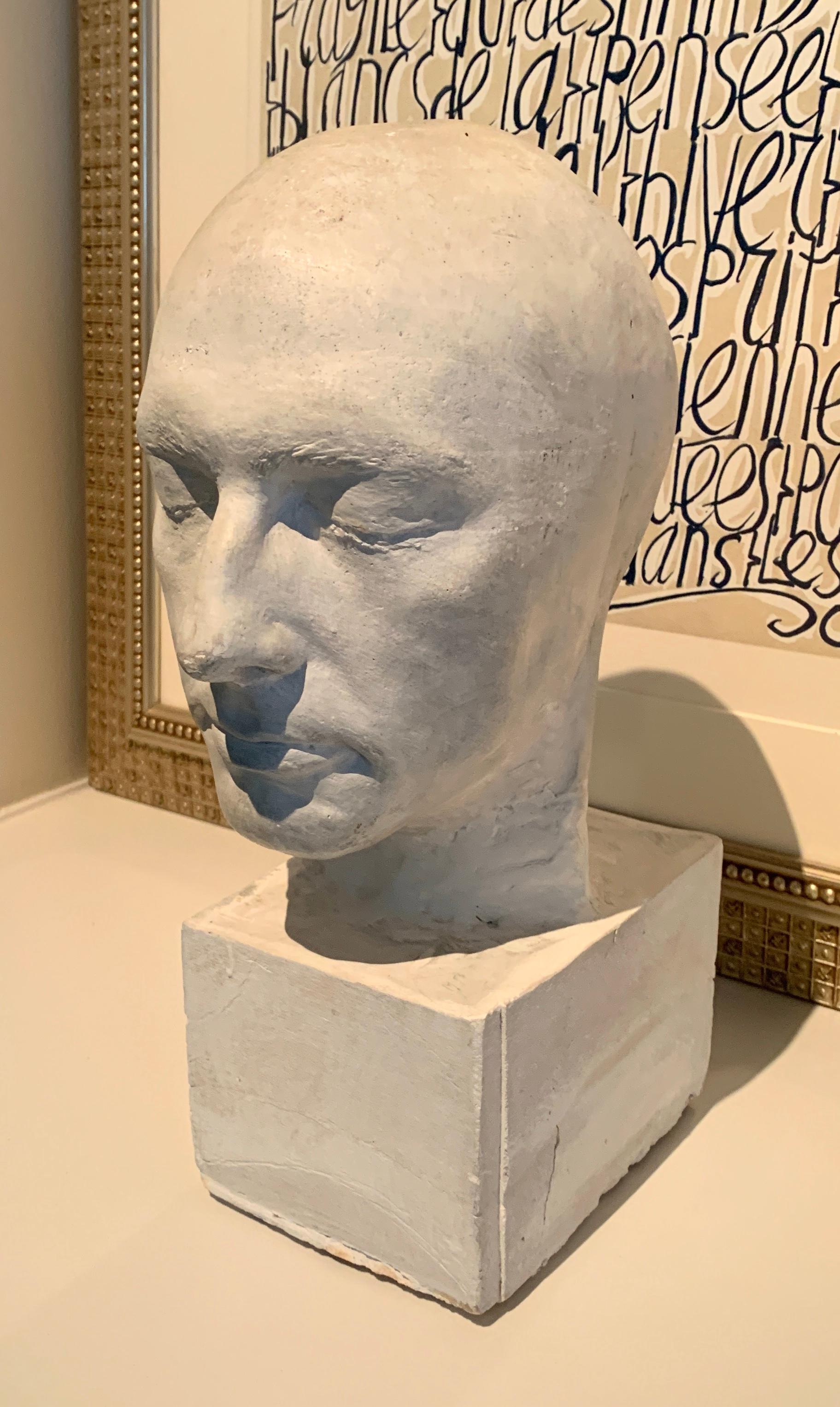 White Plaster Death Mask Male Head on Stand at 1stDibs | napoleon death ...