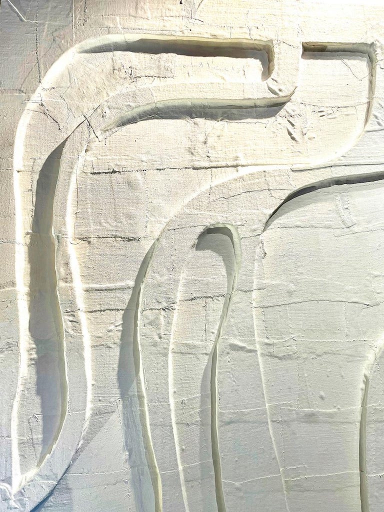White Plaster Extra Extra Large Wall Sculpture, Contemporary, France ...