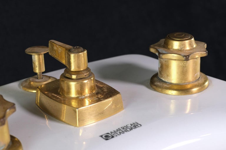 White Porcelain Bidet with Gold Plated Hardware by American Standard ...