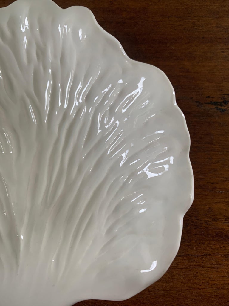 White Porcelain Cabbage Plates, Set of Four For Sale at 1stDibs