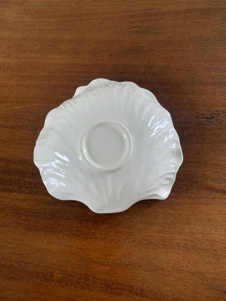 White Porcelain Cabbage Plates, Set of Four For Sale at 1stDibs