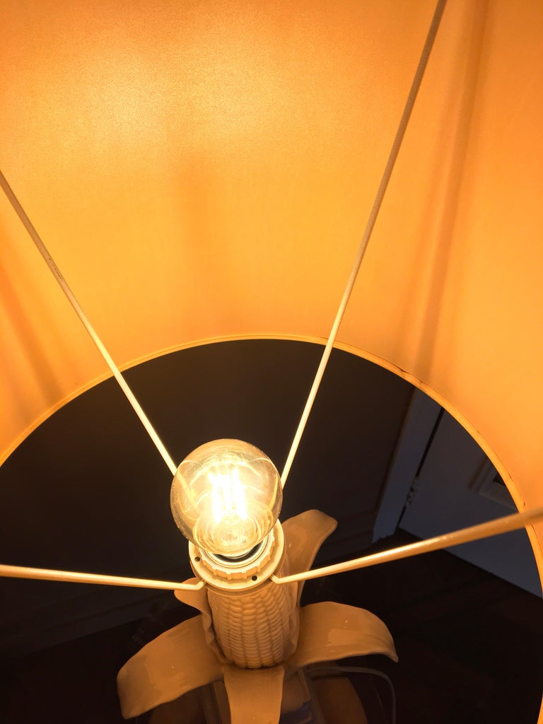 White Porcelain Corn Table Lamp, Italy, 1960s For Sale at 1stDibs