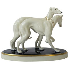 Large Art Deco Greyhound Dogs Figurine by Max Fritz for Rosenthal ...