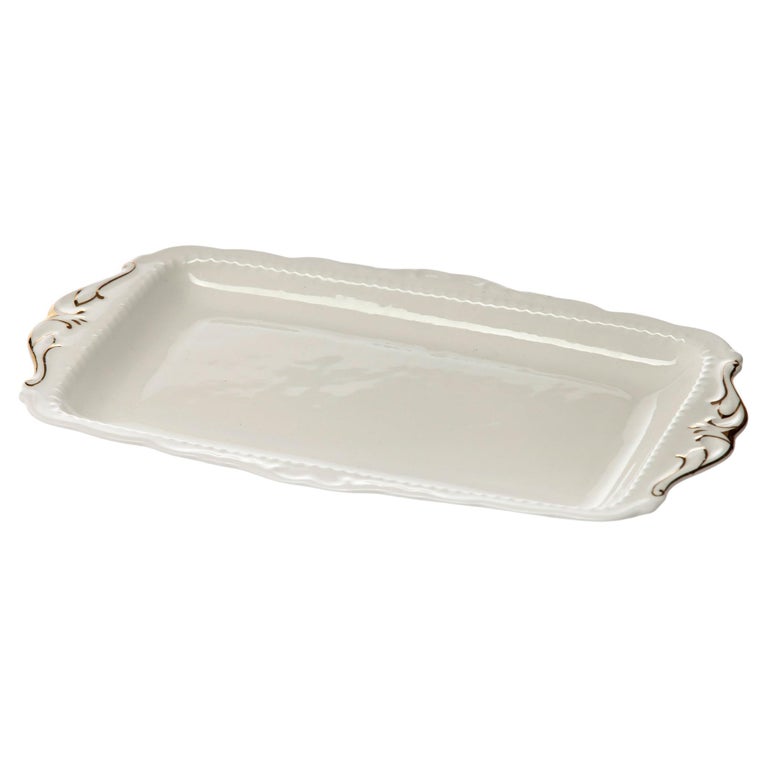 White Porcelain Tea Tray by Royal Albert For Sale at 1stDibs