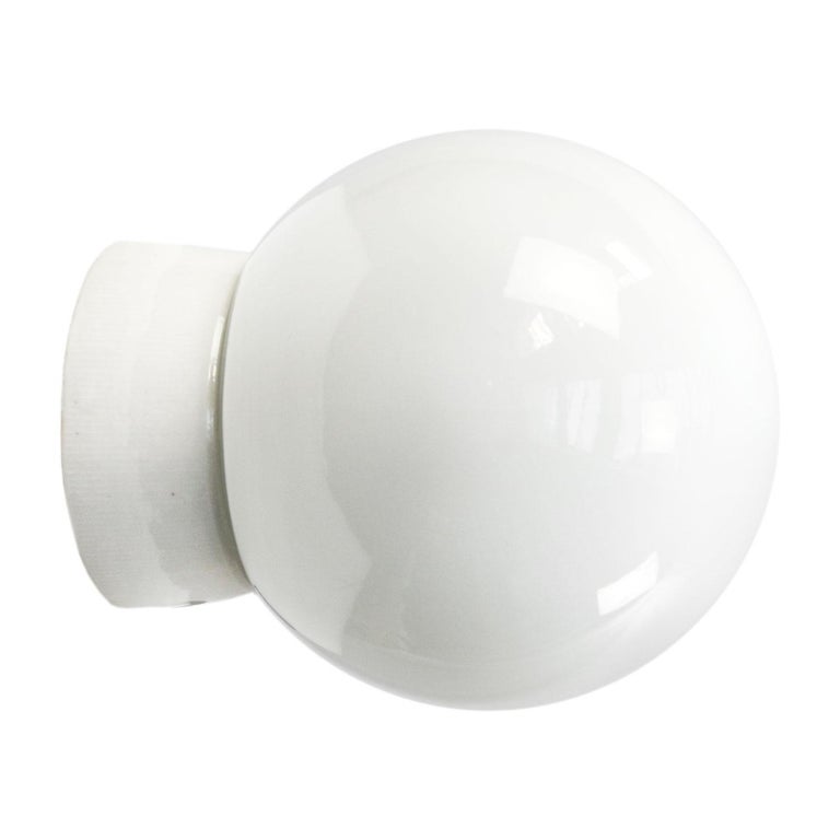 White Porcelain Vintage Industrial Opaline Glass Wall Ceiling Lamp ...