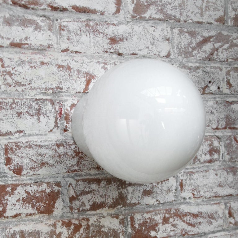 White Porcelain Vintage Industrial Opaline Glass Wall Ceiling Lamp ...