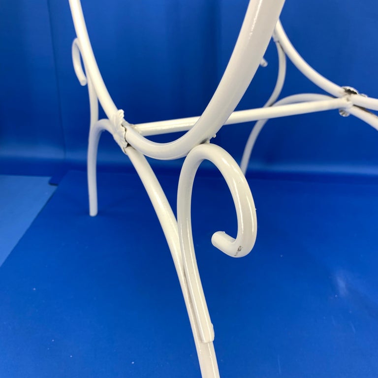 White Powder-Coated Metal Stool Or Bench For Sale at 1stDibs