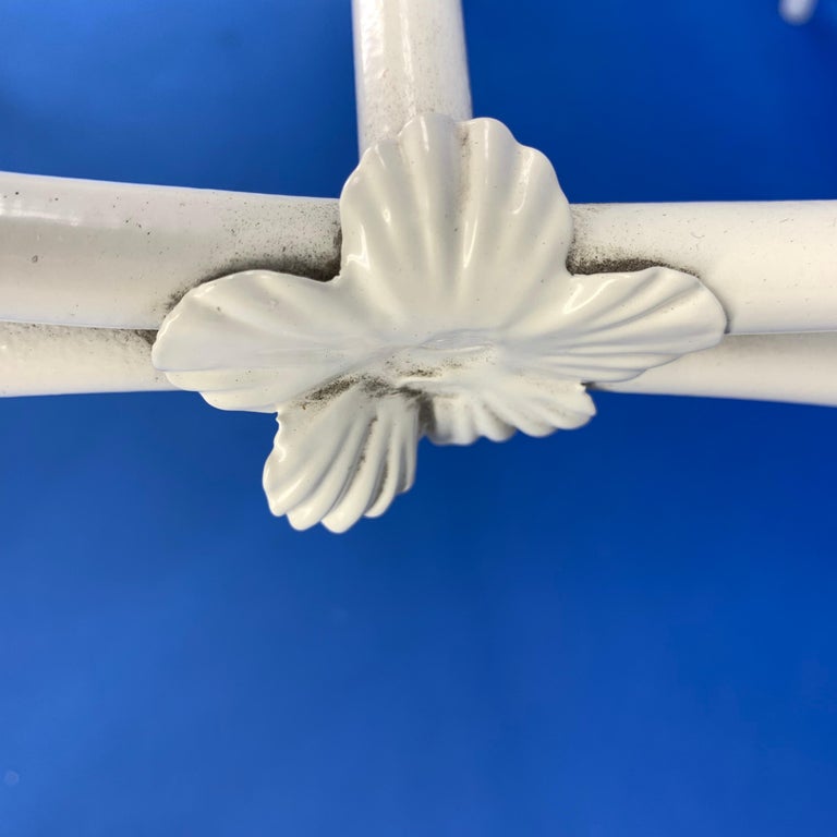 White Powder-Coated Metal Stool Or Bench For Sale at 1stDibs