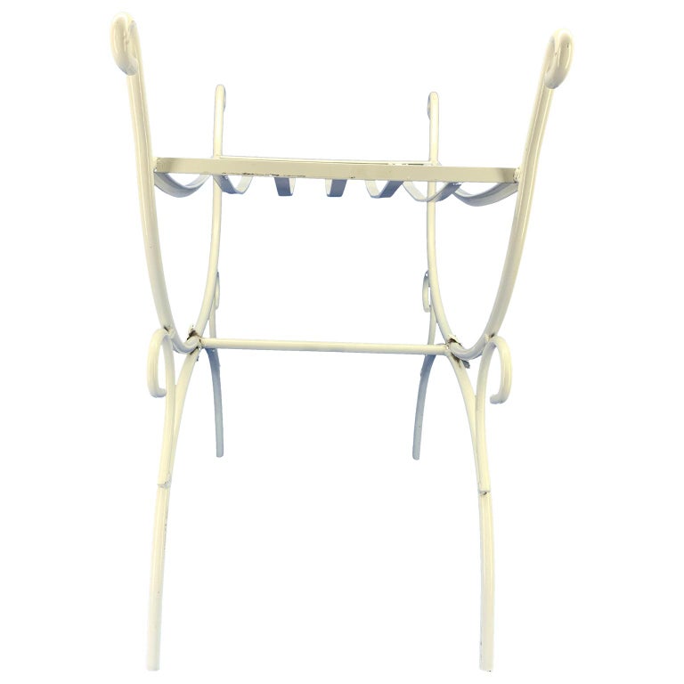 White Powder-Coated Metal Stool Or Bench For Sale at 1stDibs