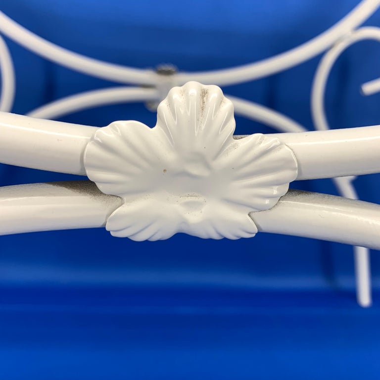 White Powder-Coated Metal Stool Or Bench For Sale at 1stDibs