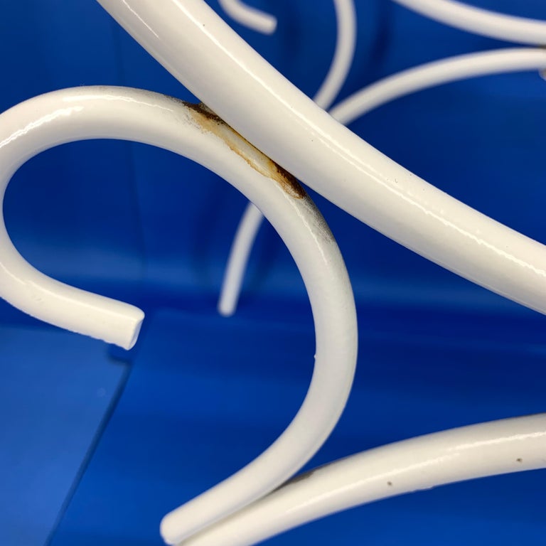 White Powder-Coated Metal Stool Or Bench For Sale at 1stDibs