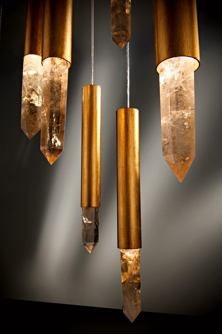 White Quartz "Stalacta" Pendant Lamp, Waldir Junior For Sale at 1stDibs