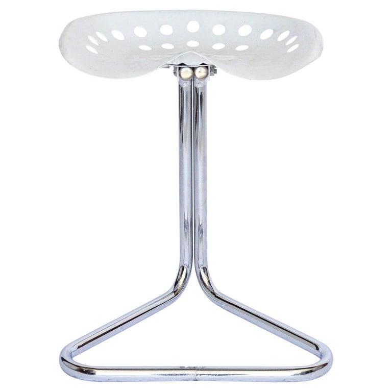 White Rodney Kinsman T7 Tractor Stool Post-Modern at 1stDibs