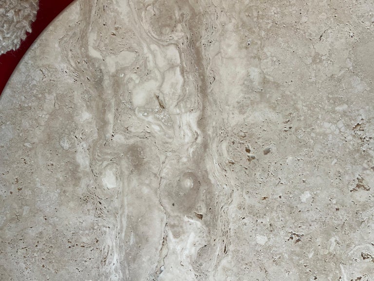 White Roman Travertine Coffee Table by Le Lampade For Sale at 1stDibs