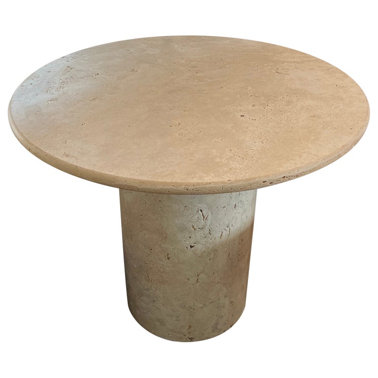 White Roman Travertine Dining Table by Le Lampade For Sale at 1stDibs
