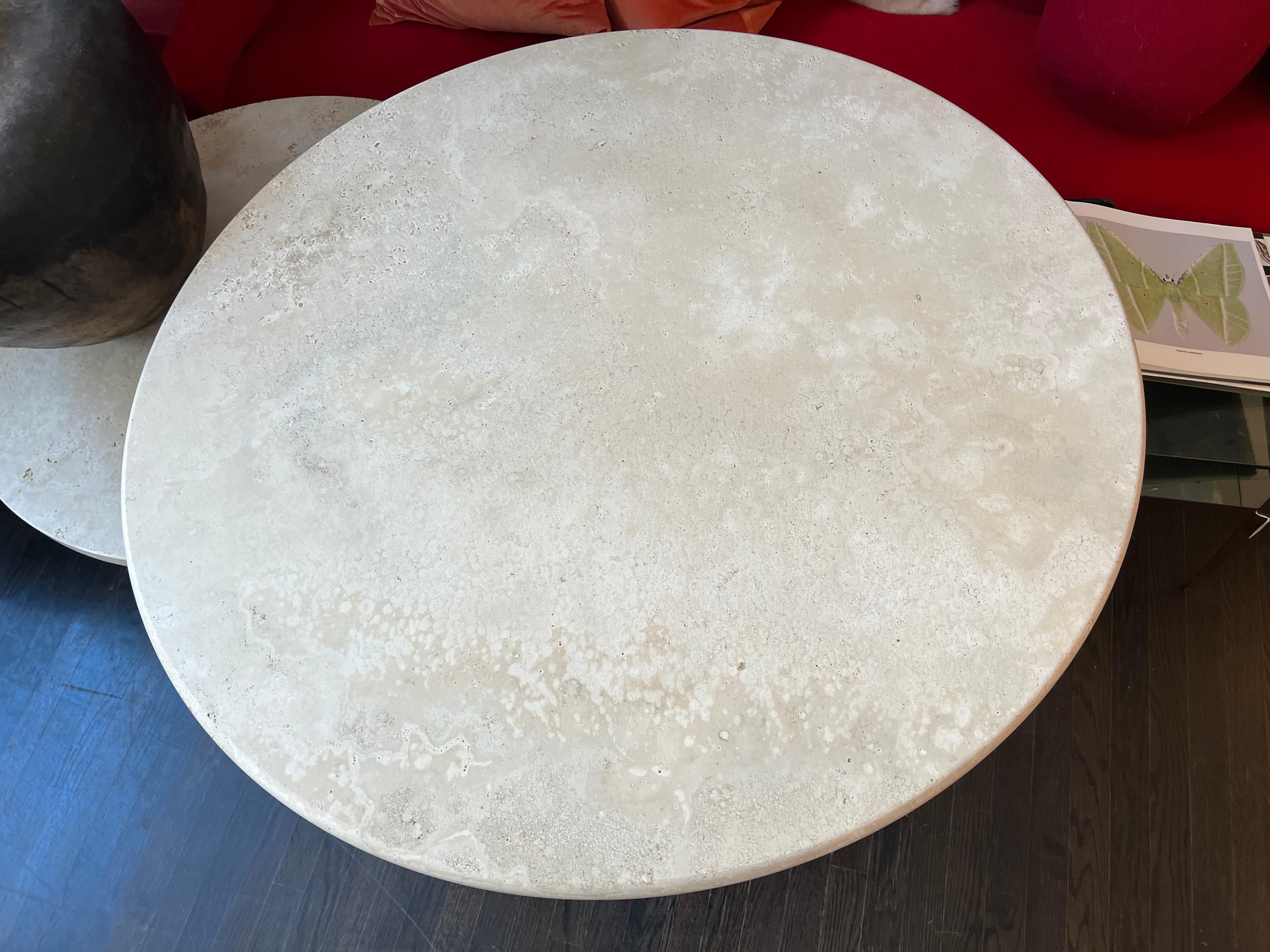 White Roman Travertine Dining Table by Le Lampade at 1stDibs ...
