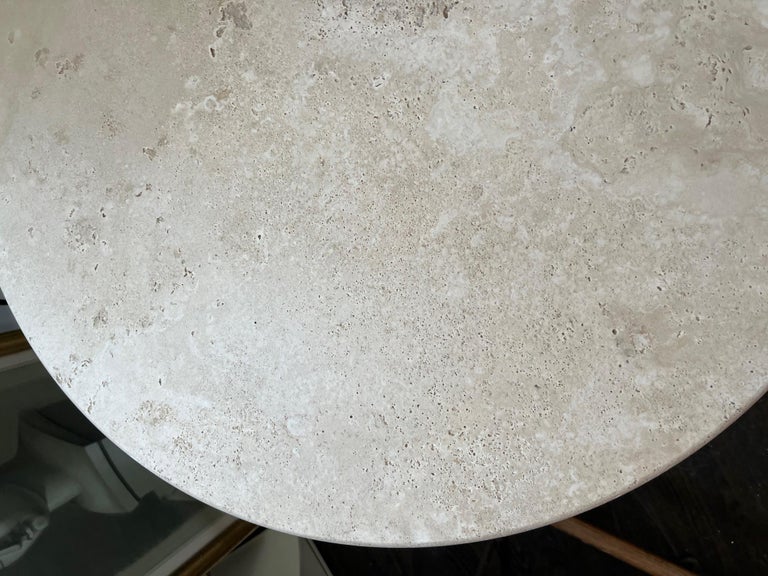 White Roman Travertine Dining Table by Le Lampade For Sale at 1stDibs