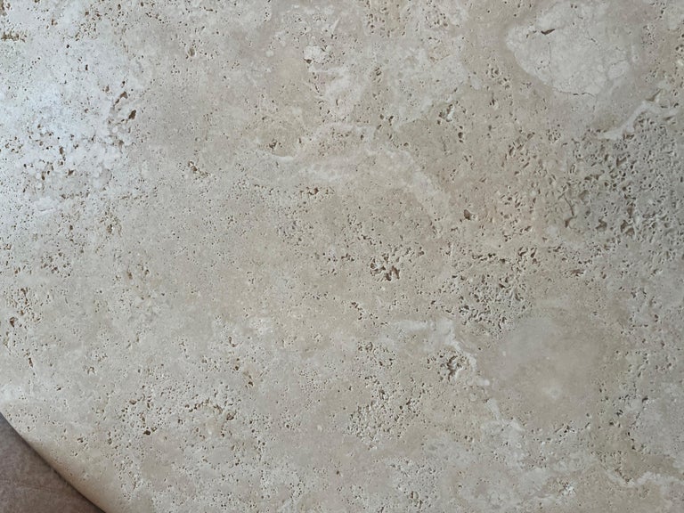 White Roman Travertine Dining Table by Le Lampade For Sale at 1stDibs