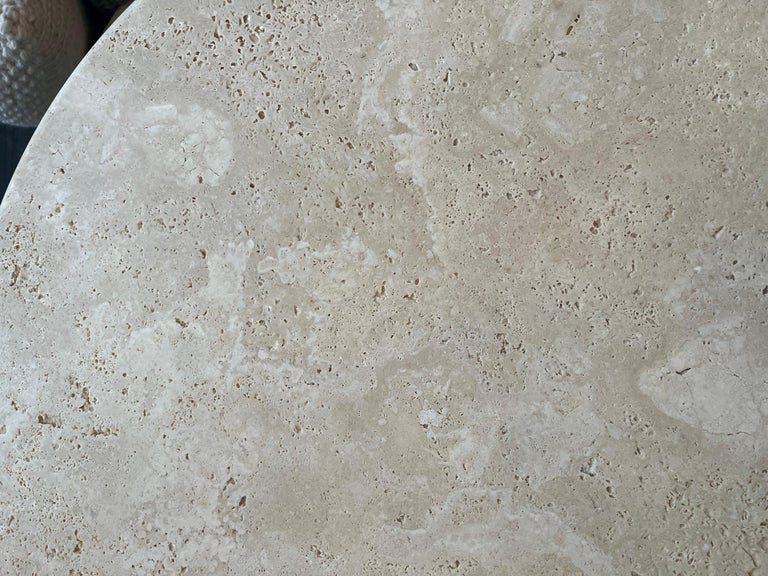 White Roman Travertine Dining Table by Le Lampade For Sale at 1stDibs