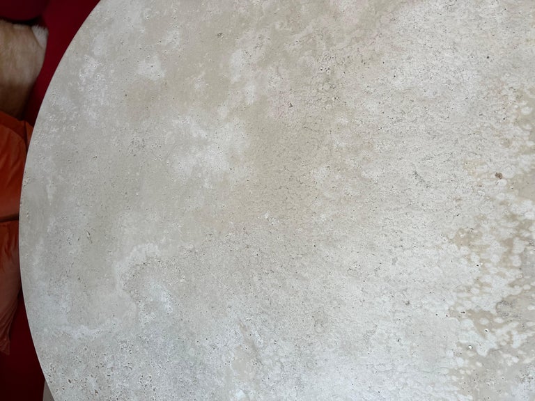 White Roman Travertine Dining Table by Le Lampade For Sale at 1stDibs