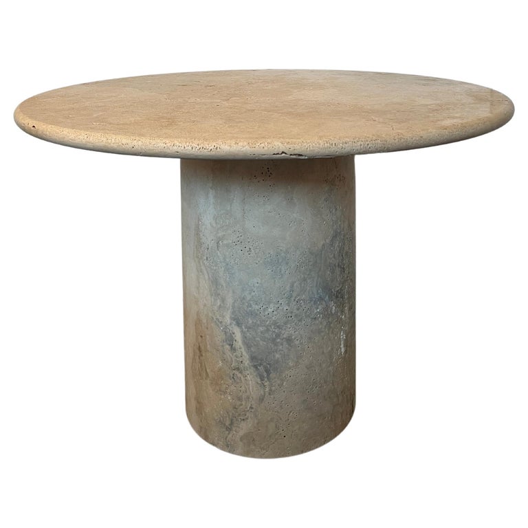 White Roman Travertine Dining Table by Le Lampade For Sale at 1stDibs