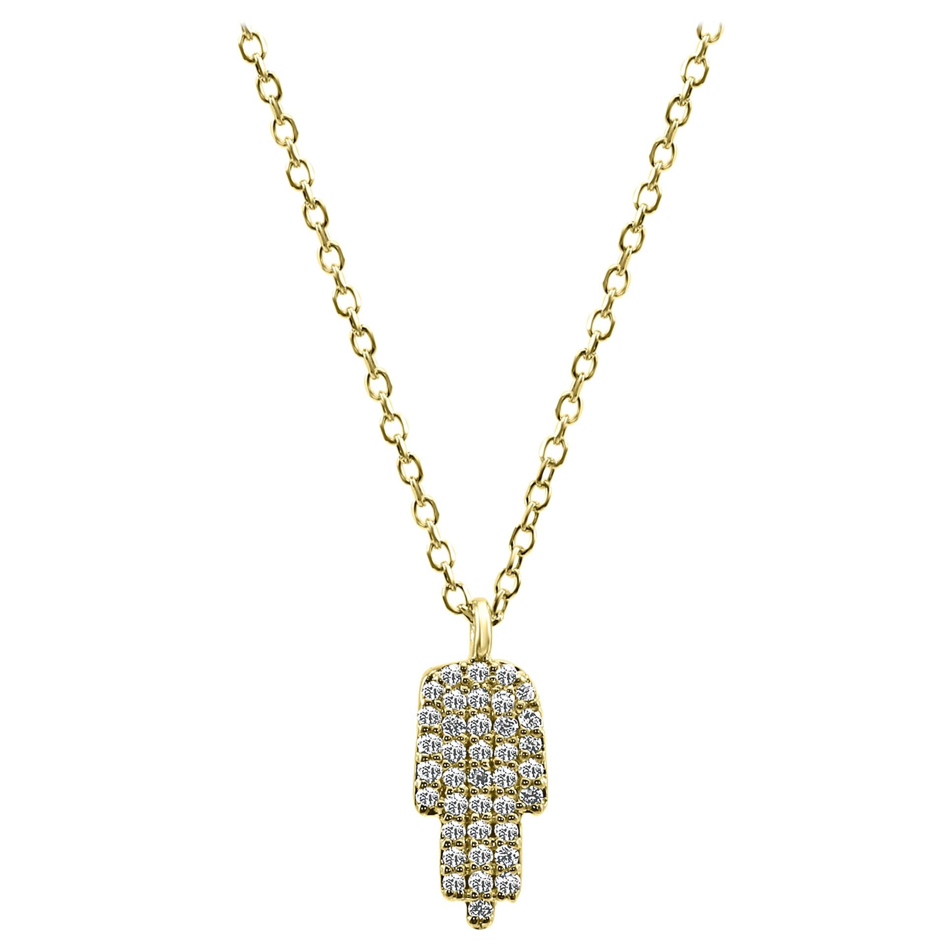 Georgios Collection 18 Karat Yellow Gold Diamond Pendant Drop Chain ...
