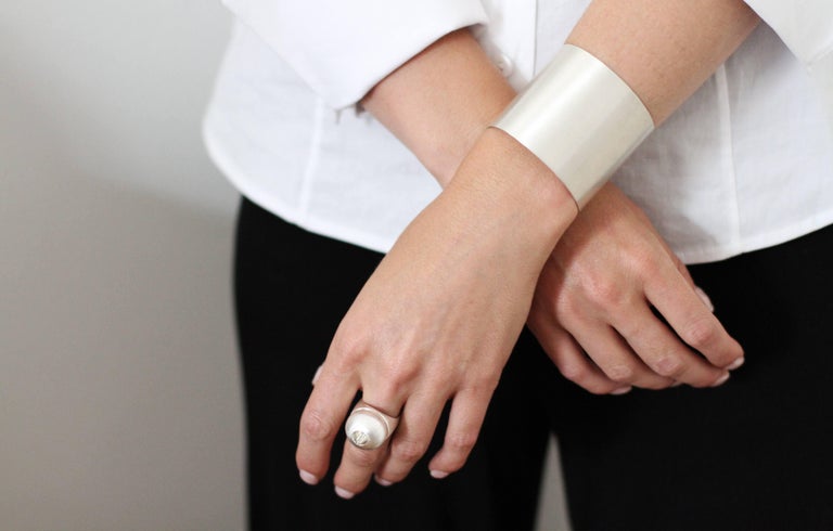 Customizable White Sapphire in Small Rose Gold Dome Ring For Sale at ...