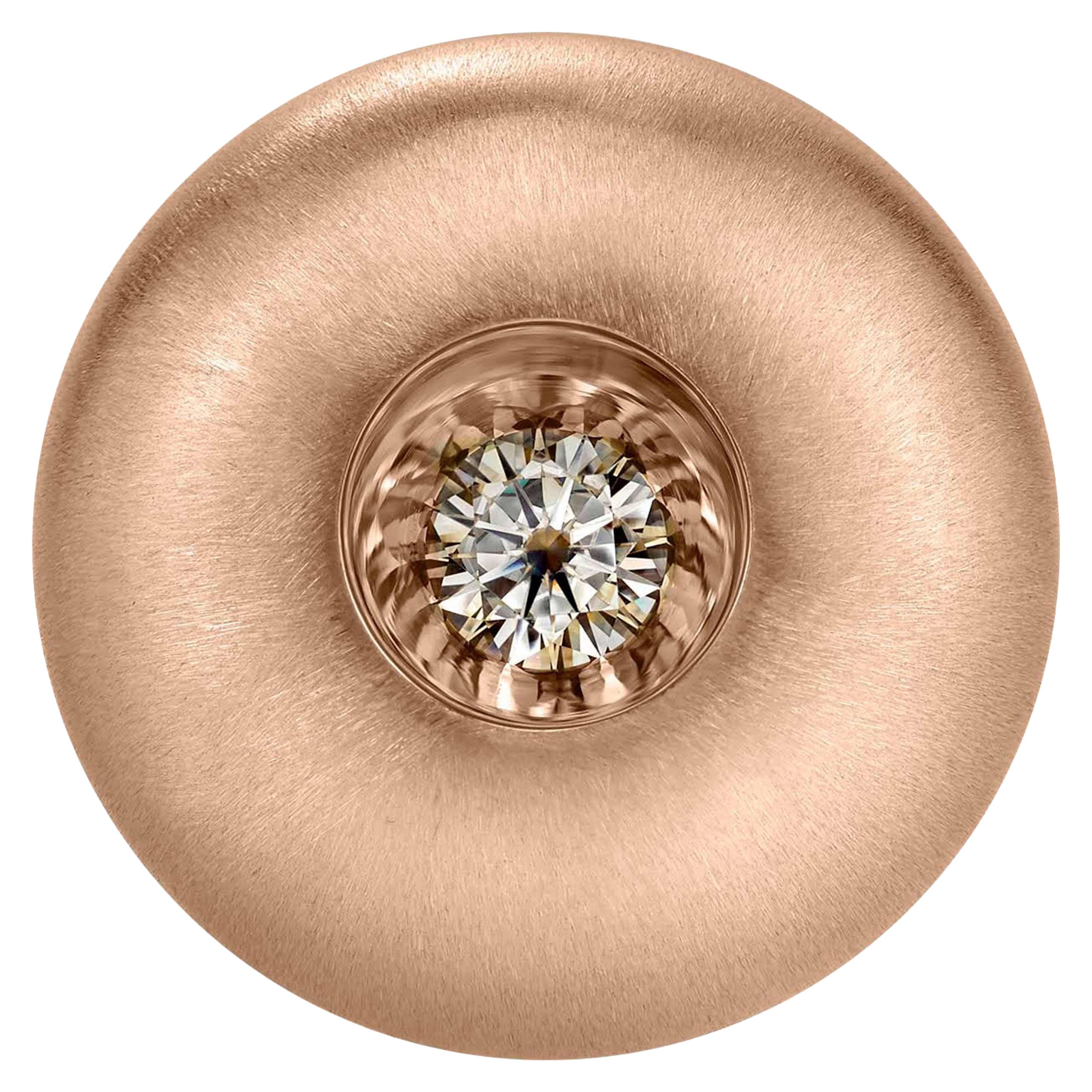 Bakelite, Quartz and White Diamonds Rose Gold Dome Ring For Sale at 1stDibs