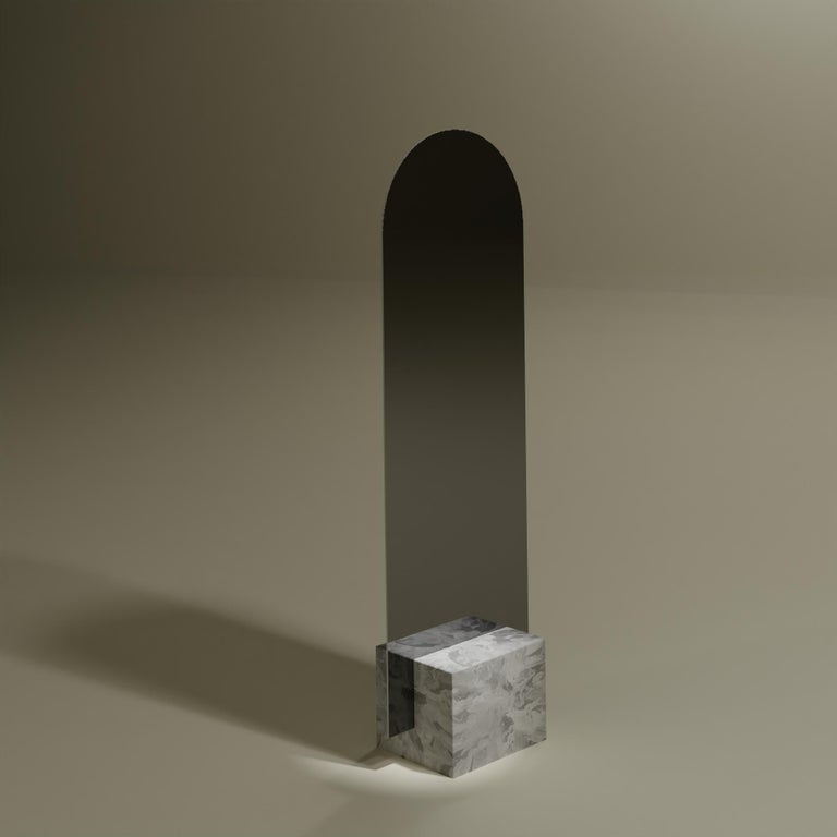 White Standing Mirror Hand Crafted from 100% Recycled Plastic by Anqa ...