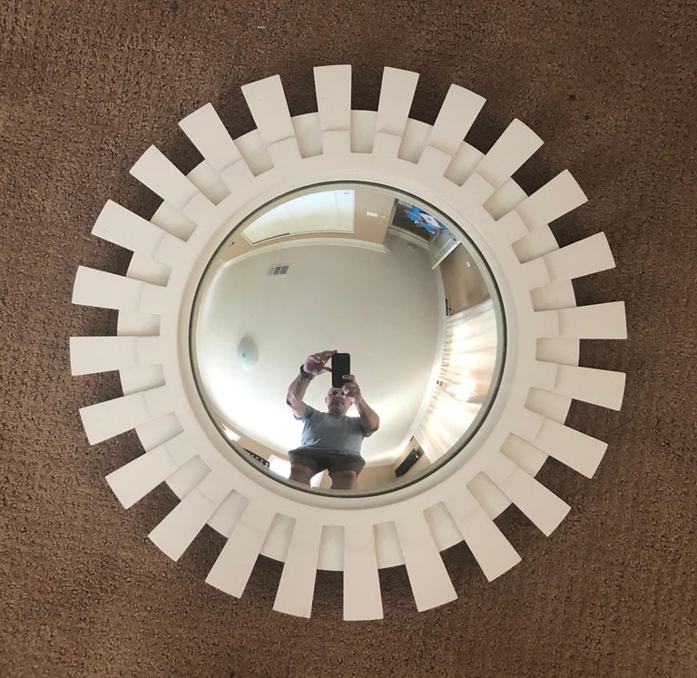 White Starburst Convexed Mirror by Baker Furniture at 1stDibs