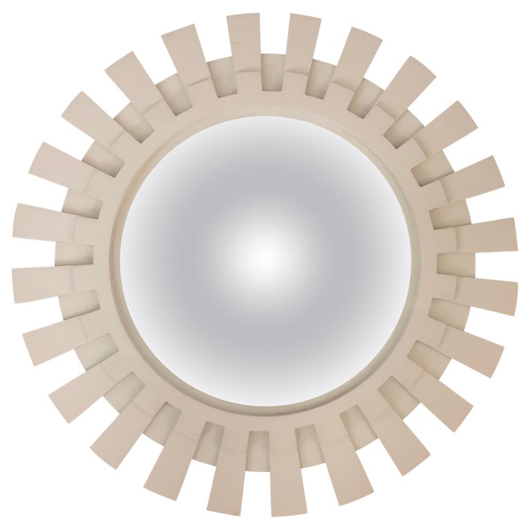 White Starburst Convexed Mirror by Baker Furniture at 1stDibs
