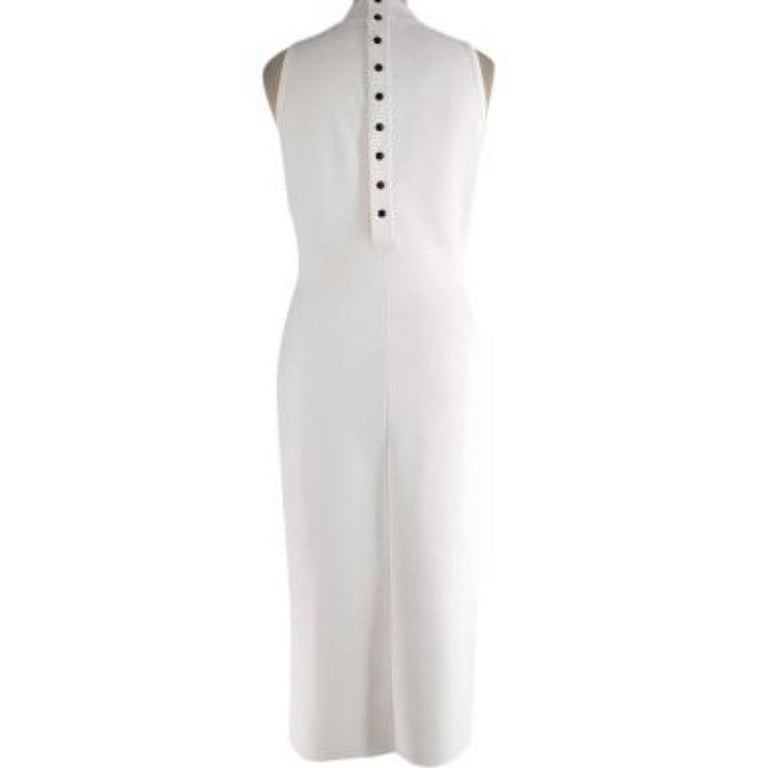White stretch knit high-neck sheath dress For Sale at 1stDibs