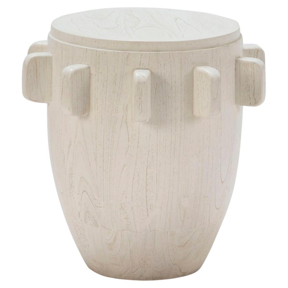 Anthracite Stoneware Stool by Thai Natura For Sale at 1stDibs