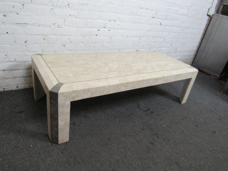 White Tessellated Stone Cocktail Table For Sale at 1stDibs