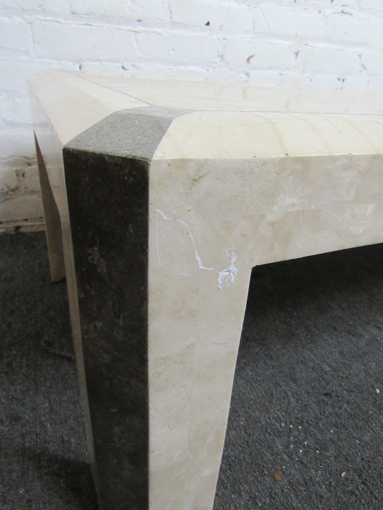 White Tessellated Stone Cocktail Table For Sale at 1stDibs