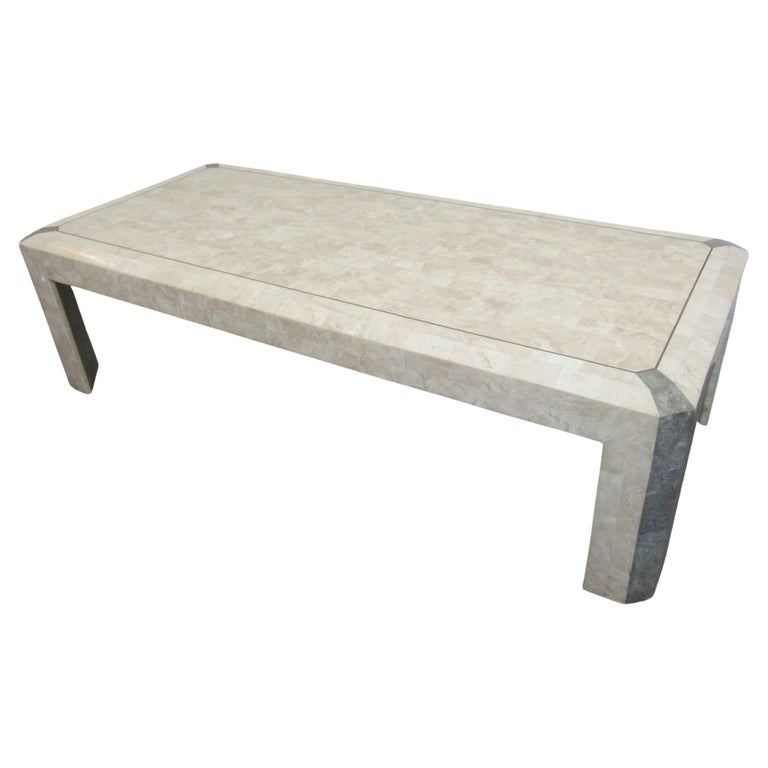 White Tessellated Stone Cocktail Table For Sale at 1stDibs
