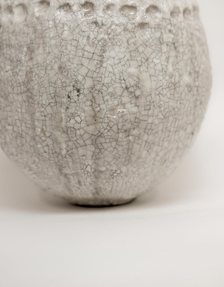 White Texture Stoneware Vase For Sale at 1stDibs