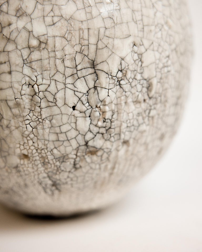 White Texture Stoneware Vase For Sale at 1stDibs