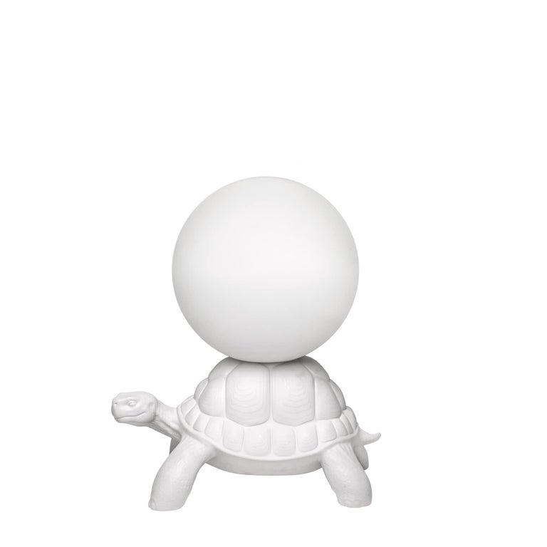 White Turtle Carry Lamp, Designed by Marcantonio For Sale at 1stDibs