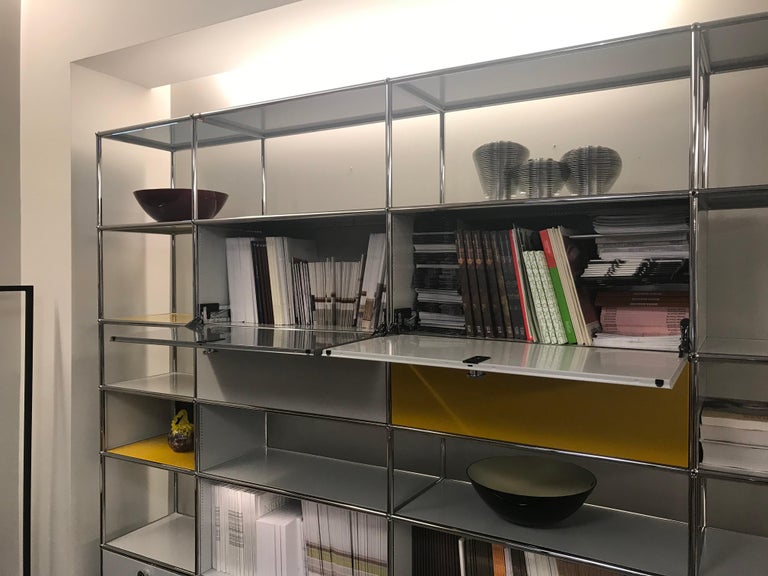 White USM Haller Shelf with Chrome Frame For Sale at 1stDibs | usm shelf