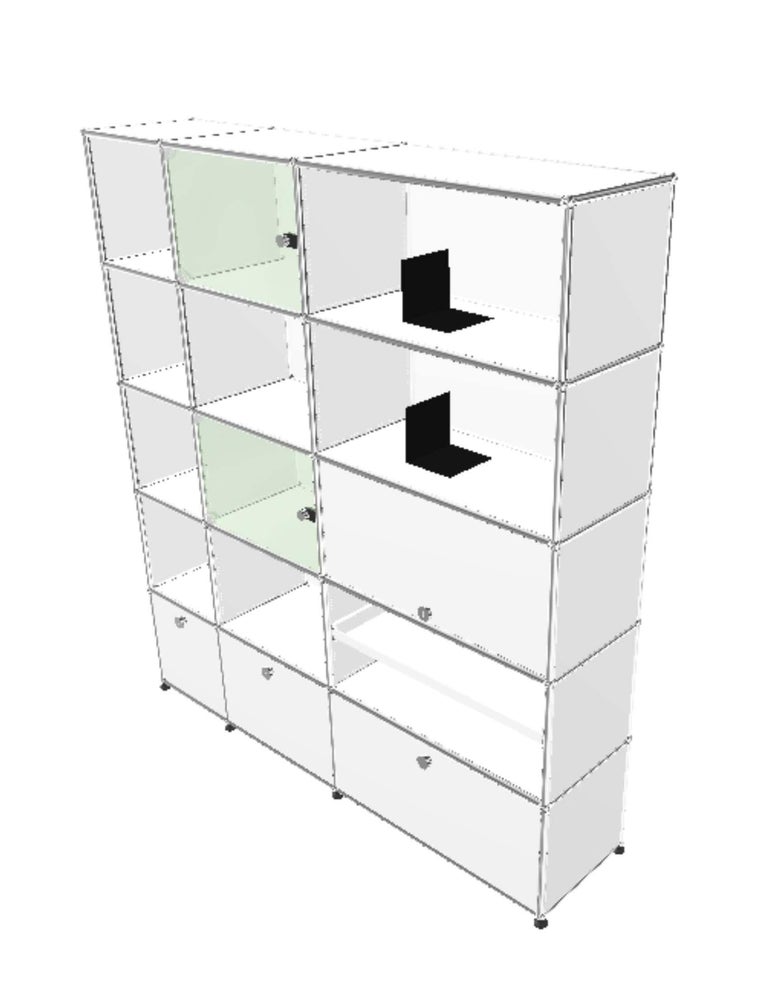 White USM Haller Shelf with Chrome Frame at 1stDibs | usm inos box