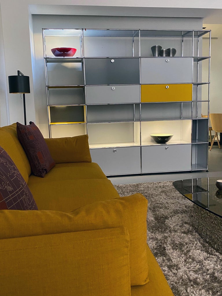 White USM Haller Shelf with Chrome Frame For Sale at 1stDibs | usm shelf