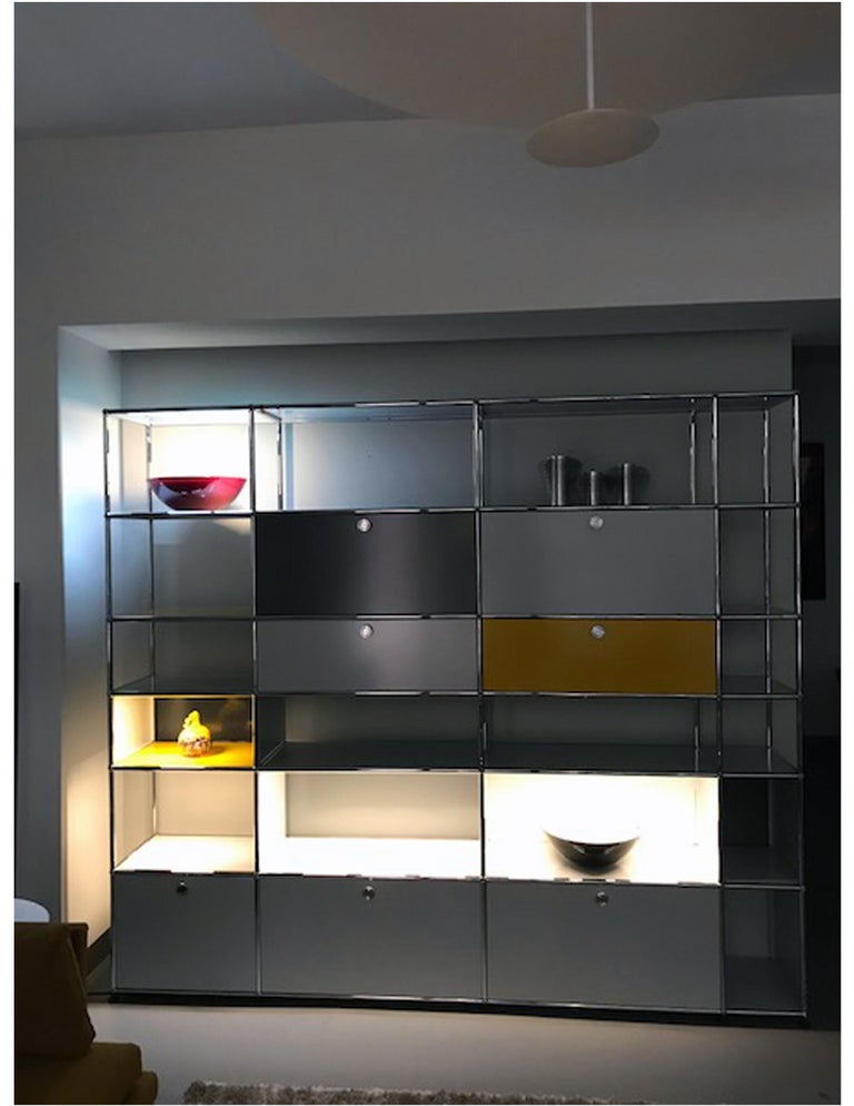 White USM Haller Shelf with Chrome Frame For Sale at 1stDibs | usm shelf