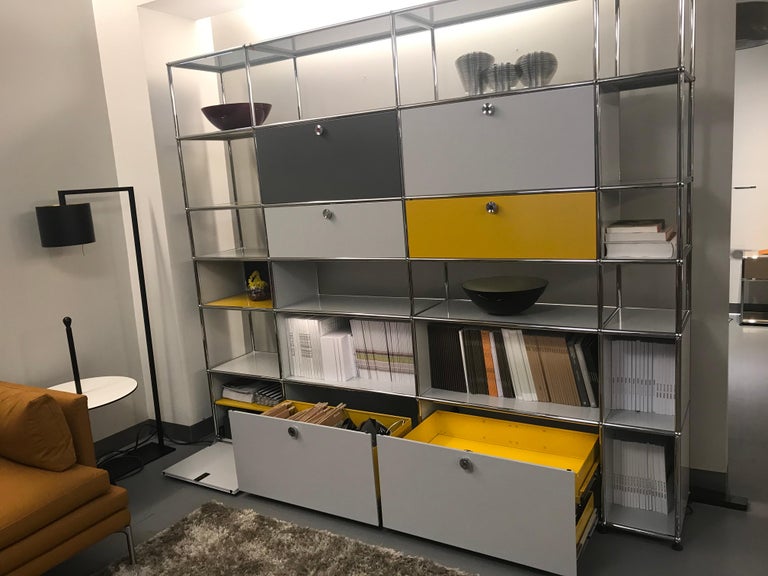 White USM Haller Shelf with Chrome Frame For Sale at 1stDibs | usm shelf