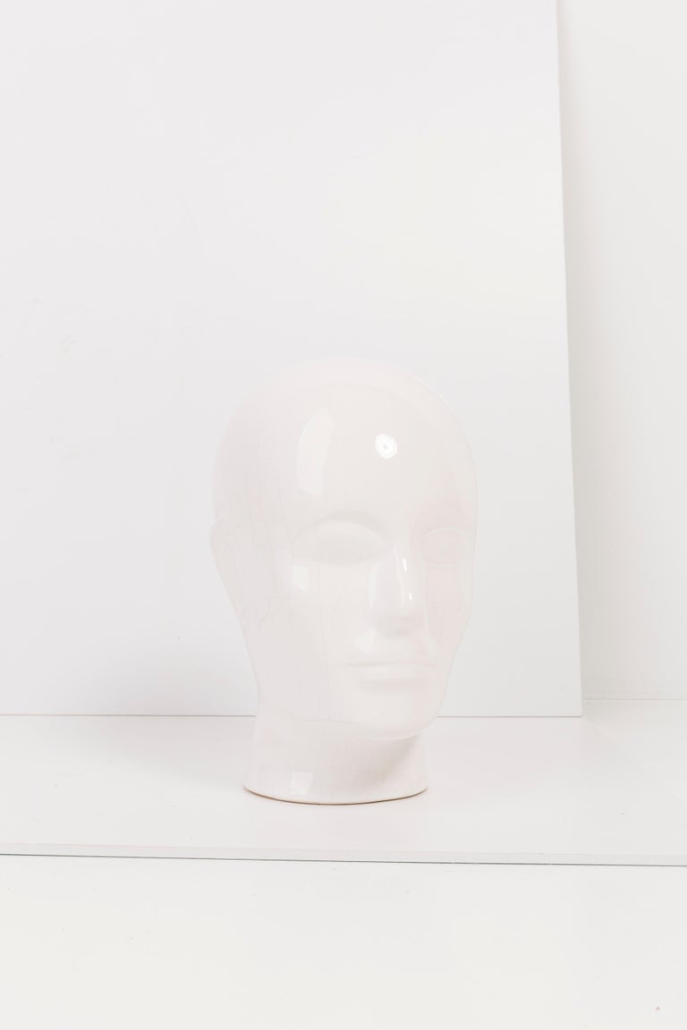 White Vintage Decorative Mannequin Porcelain Head Sculpture, 1970s ...