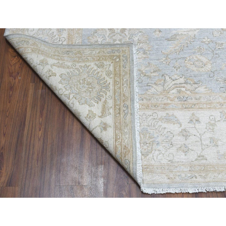 White Wash Peshawar Pure Wool Hand Knotted Oriental Rug at 1stDibs