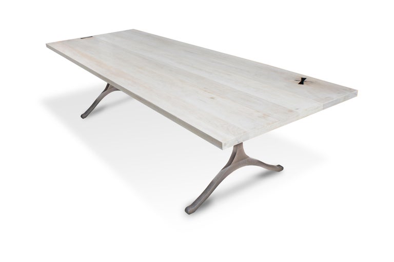 White Washed Maple Wishbone Table by Mark Jupiter For Sale at 1stDibs