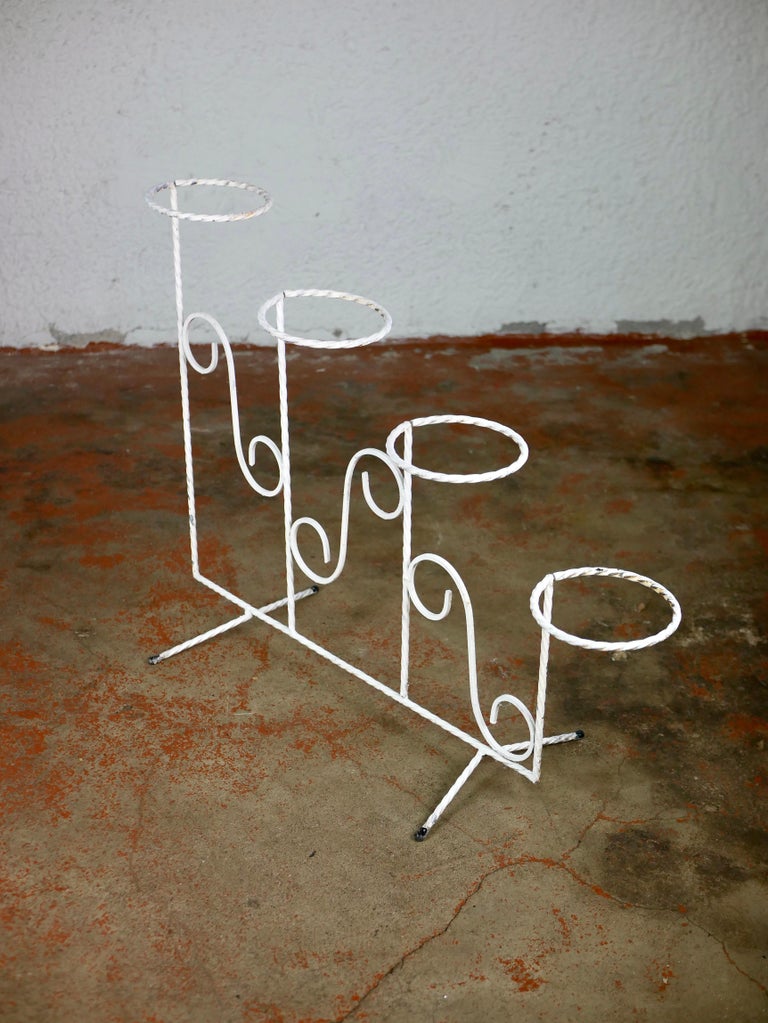 White Wrought Iron Plant Stand from France, 1960 For Sale at 1stDibs